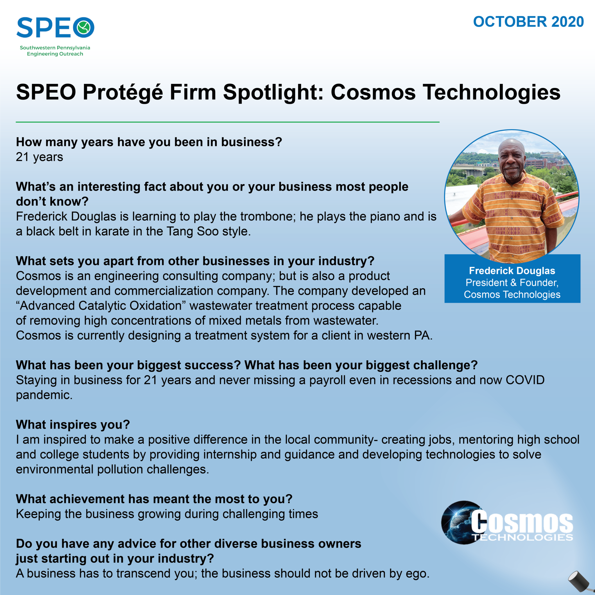SPEO Protege Spotlight: Cosmos Technologies - SPEO